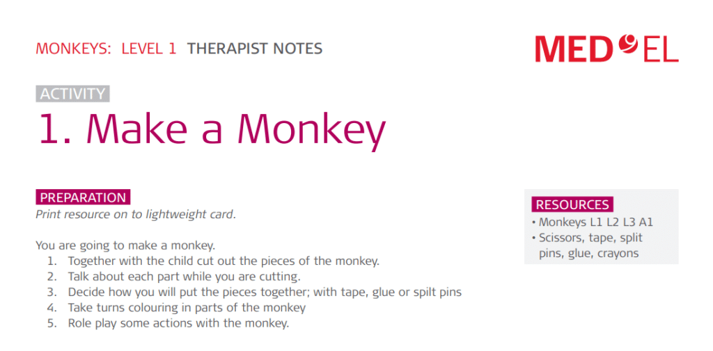 Rehabilitation Lesson Kit 12: Monkeys - MED-EL Professionals Blog