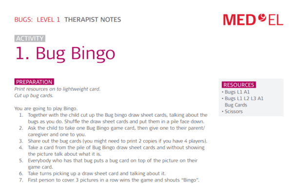 Rehabilitation Lesson Kit 15: Bugs - MED-EL Professionals Blog