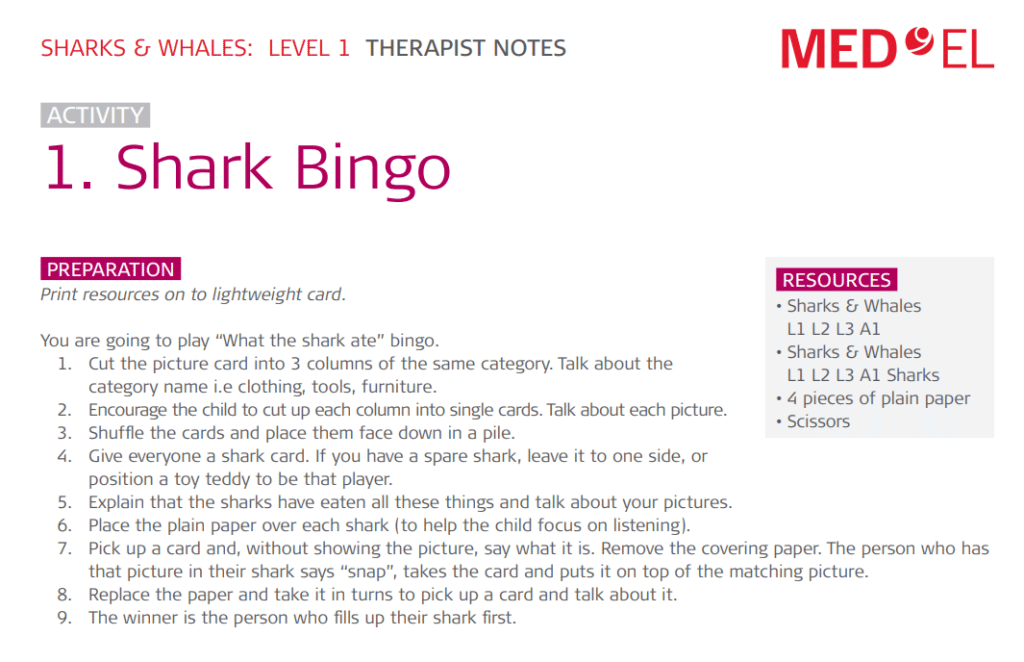 Rehabilitation Lesson Kit #17: Sharks & Whales - MED-EL Professionals Blog